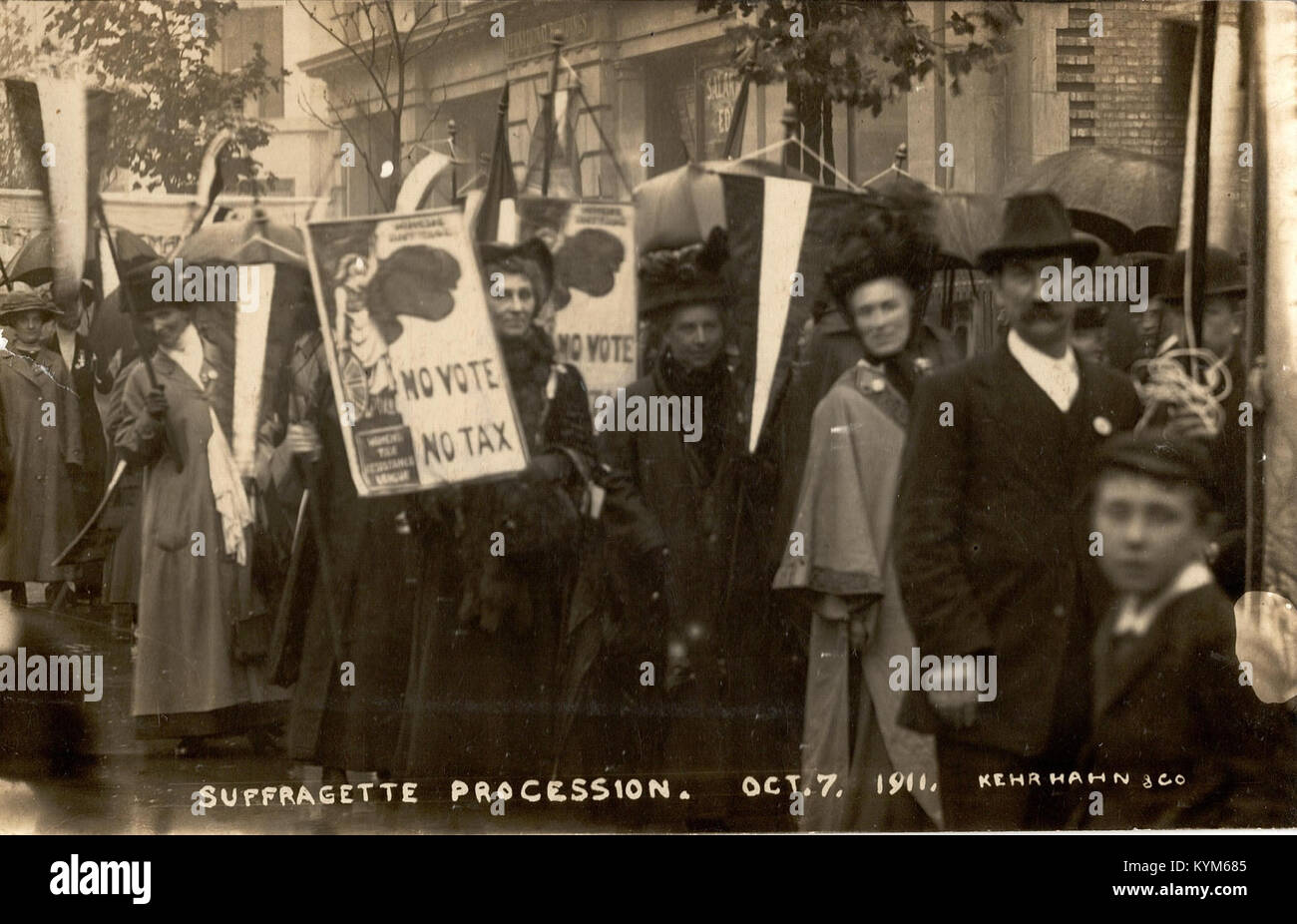 Photograph of the 'No Vote No Tax' procession held on October 7, 1911 ...