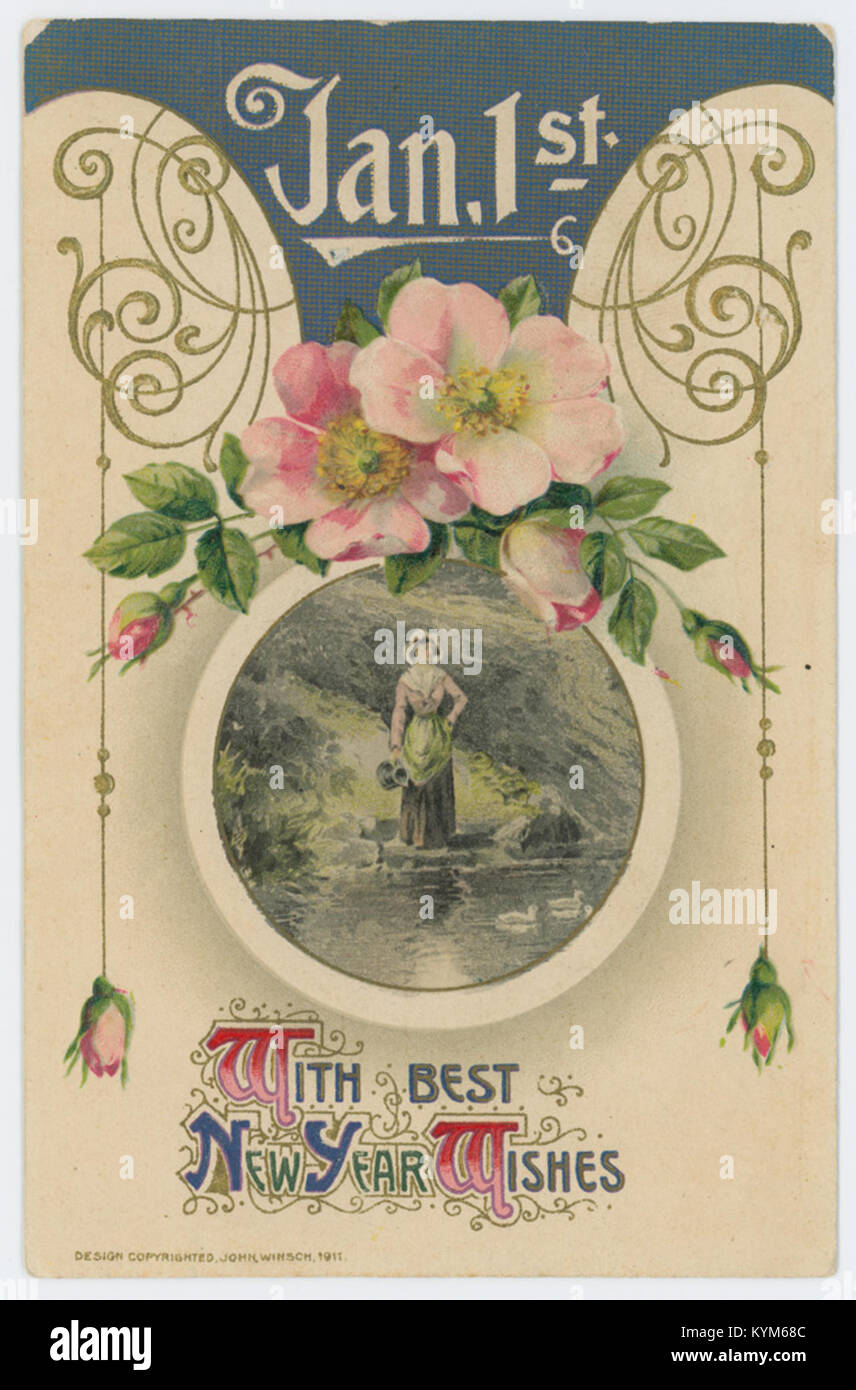 An illustration celebrating the New Year, featuring a traditional ...