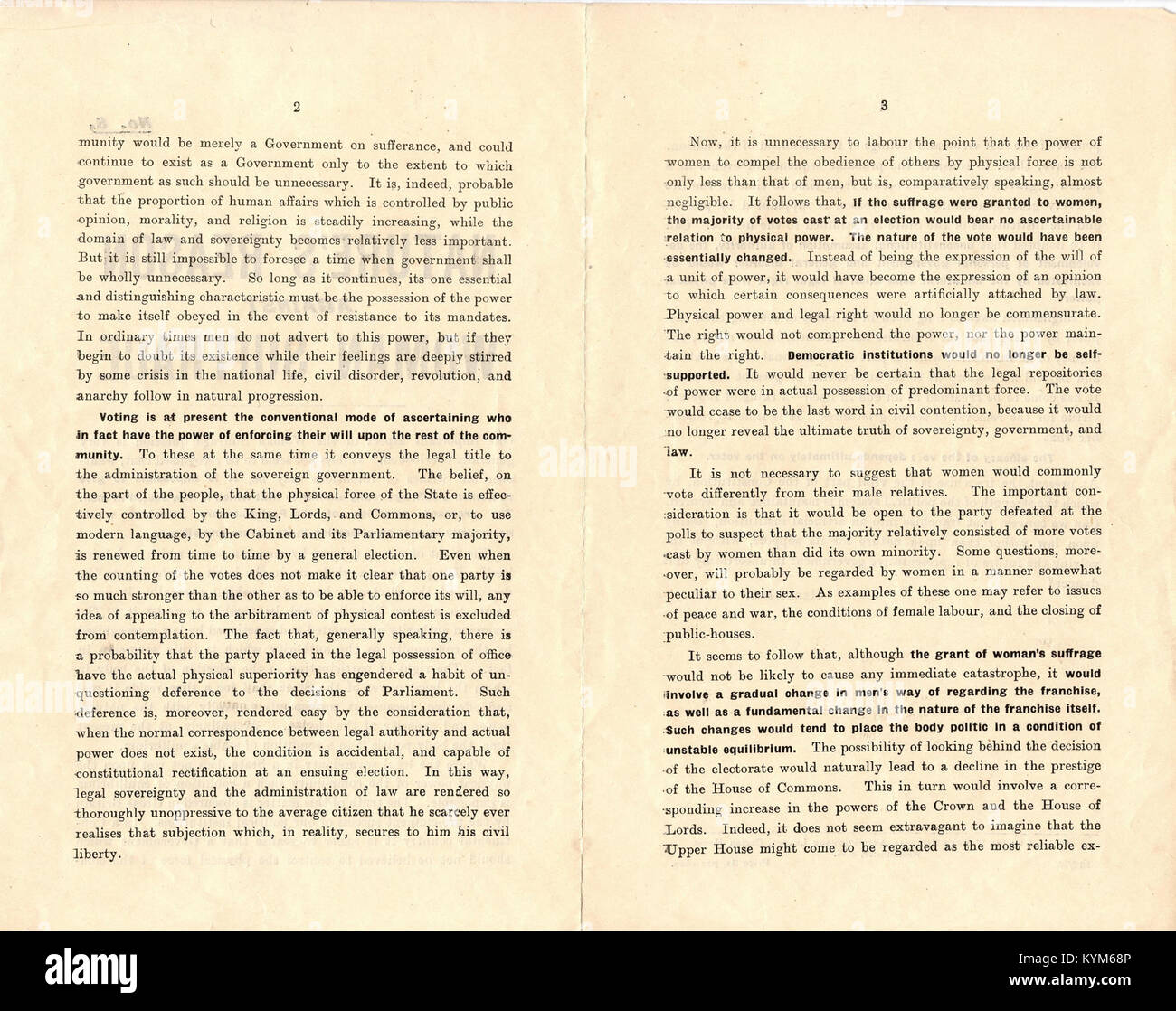 A historical leaflet from the Women's National Anti-Suffrage League ...