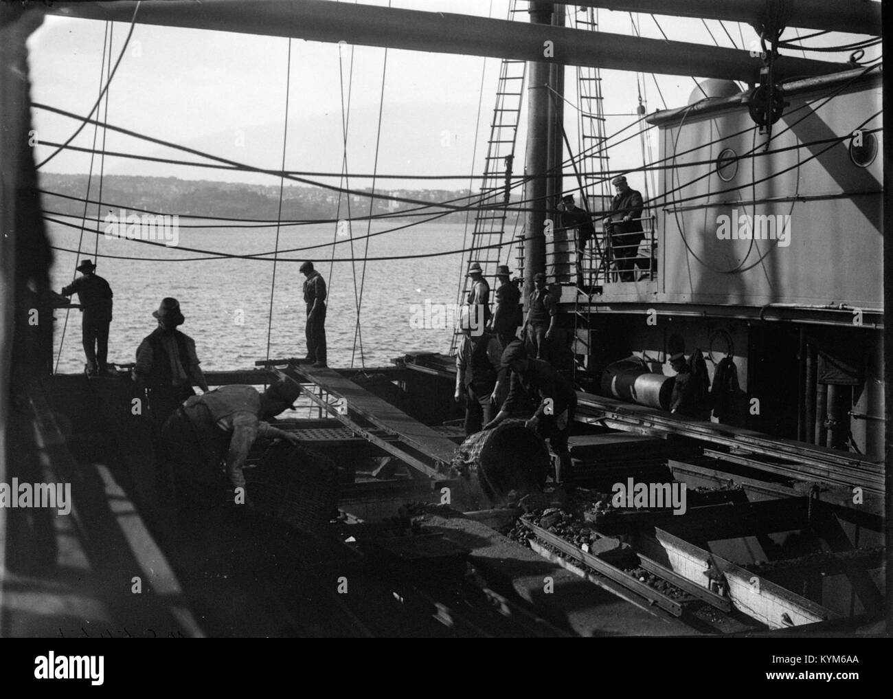 An image showing free labourers aboard a ship during a significant ...