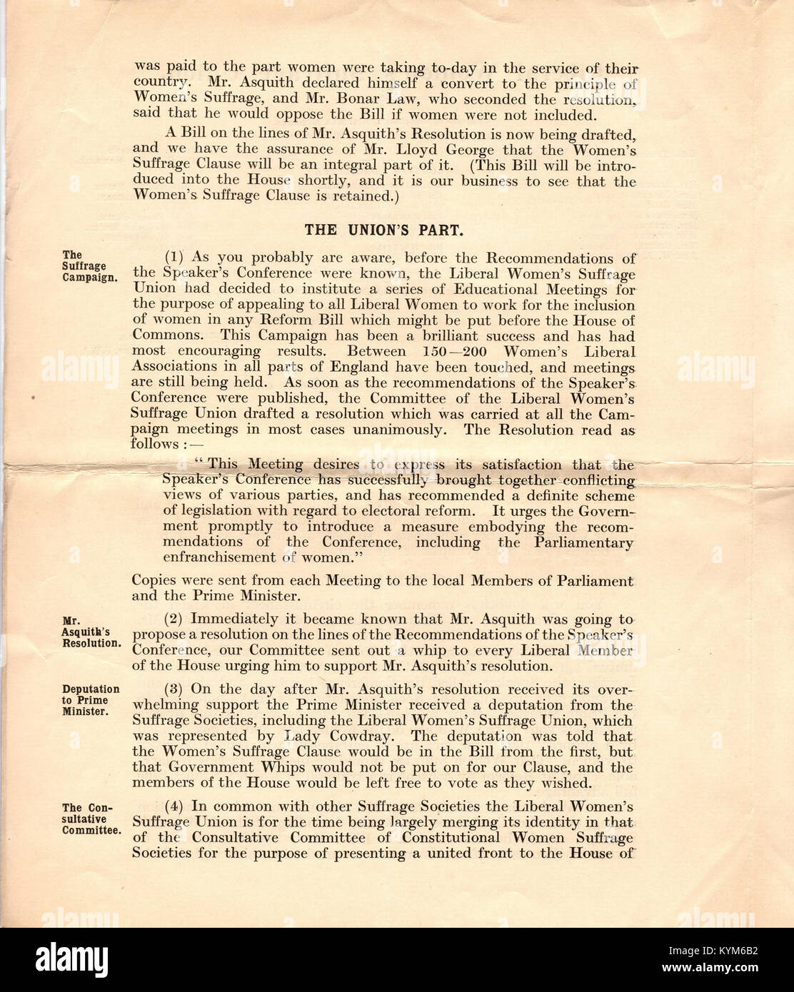 A historical circular letter from the Liberal Women's Suffrage Union ...