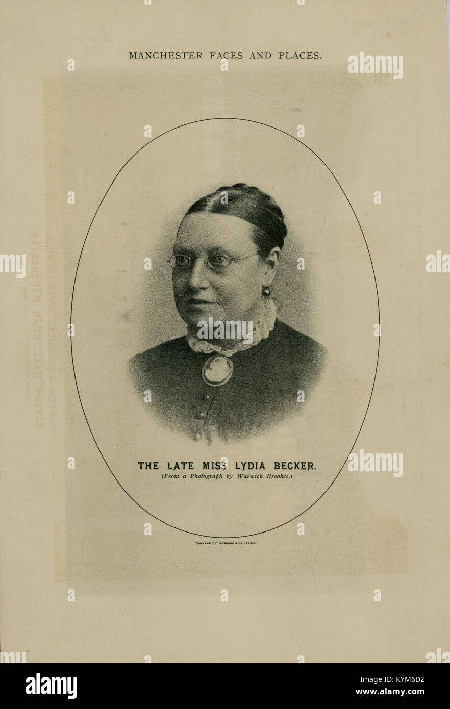 Portrait of Lydia Becker, a prominent British suffragist and women's ...