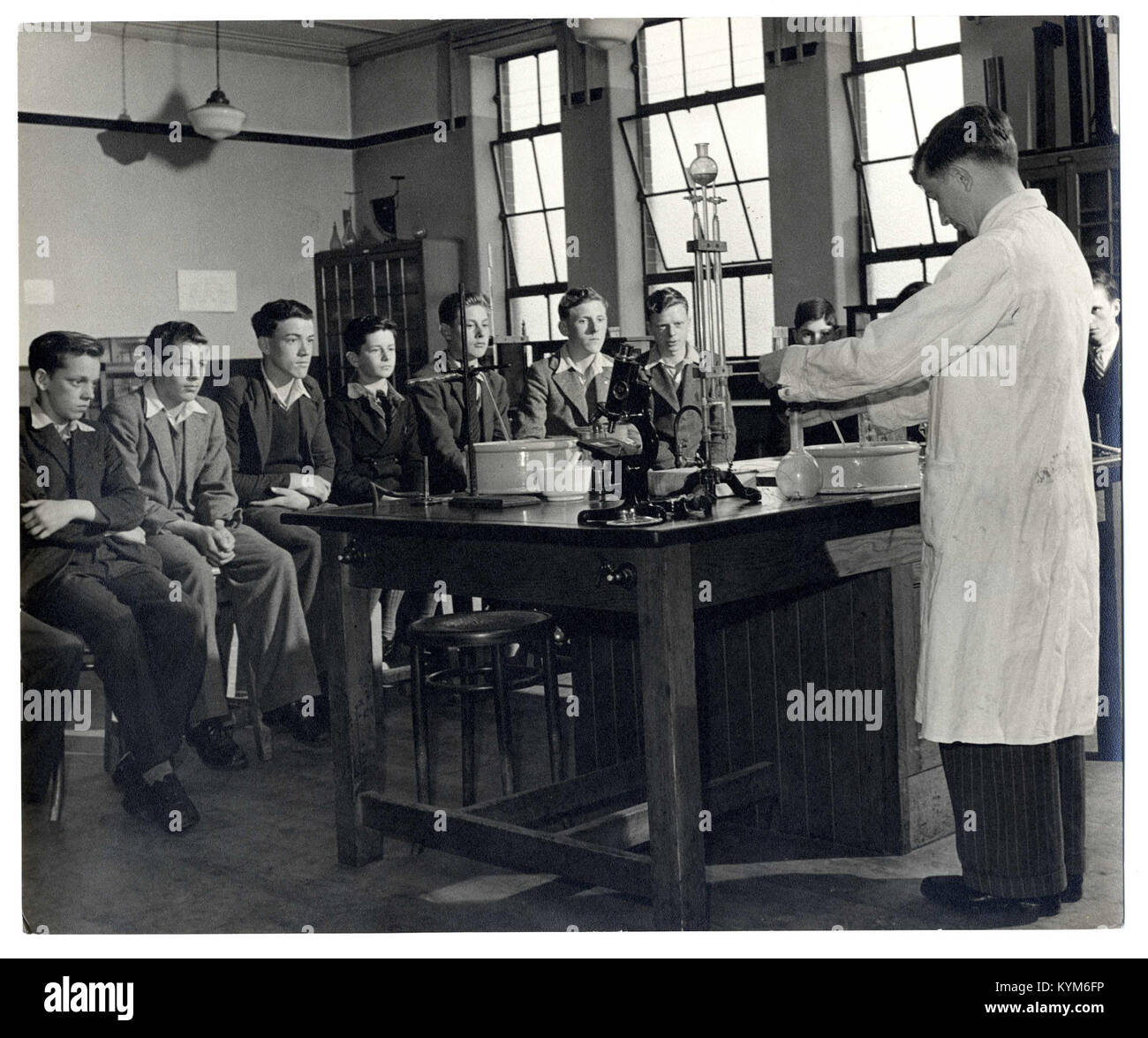 This historical illustration shows a classroom scene from Portadown ...