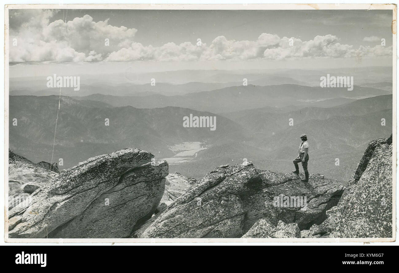 A historic photograph showing the view from Mount Townsend across the ...