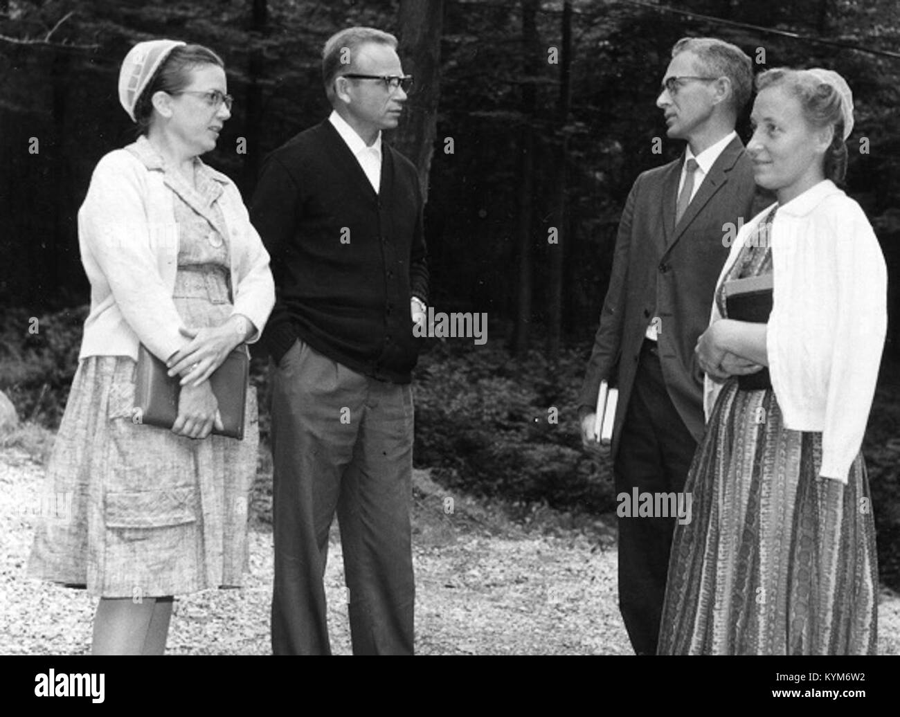 Esther Carl Beck and John Driver are photographed at a missionary ...