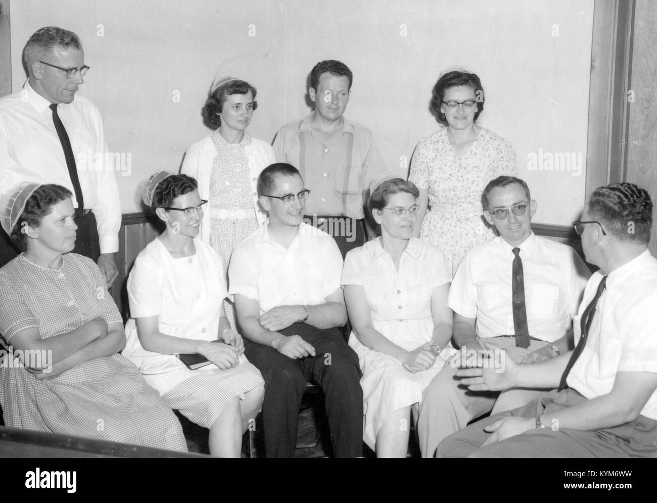 A group photograph at the Mt. Pleasant Mennonite Church in Martinsville ...