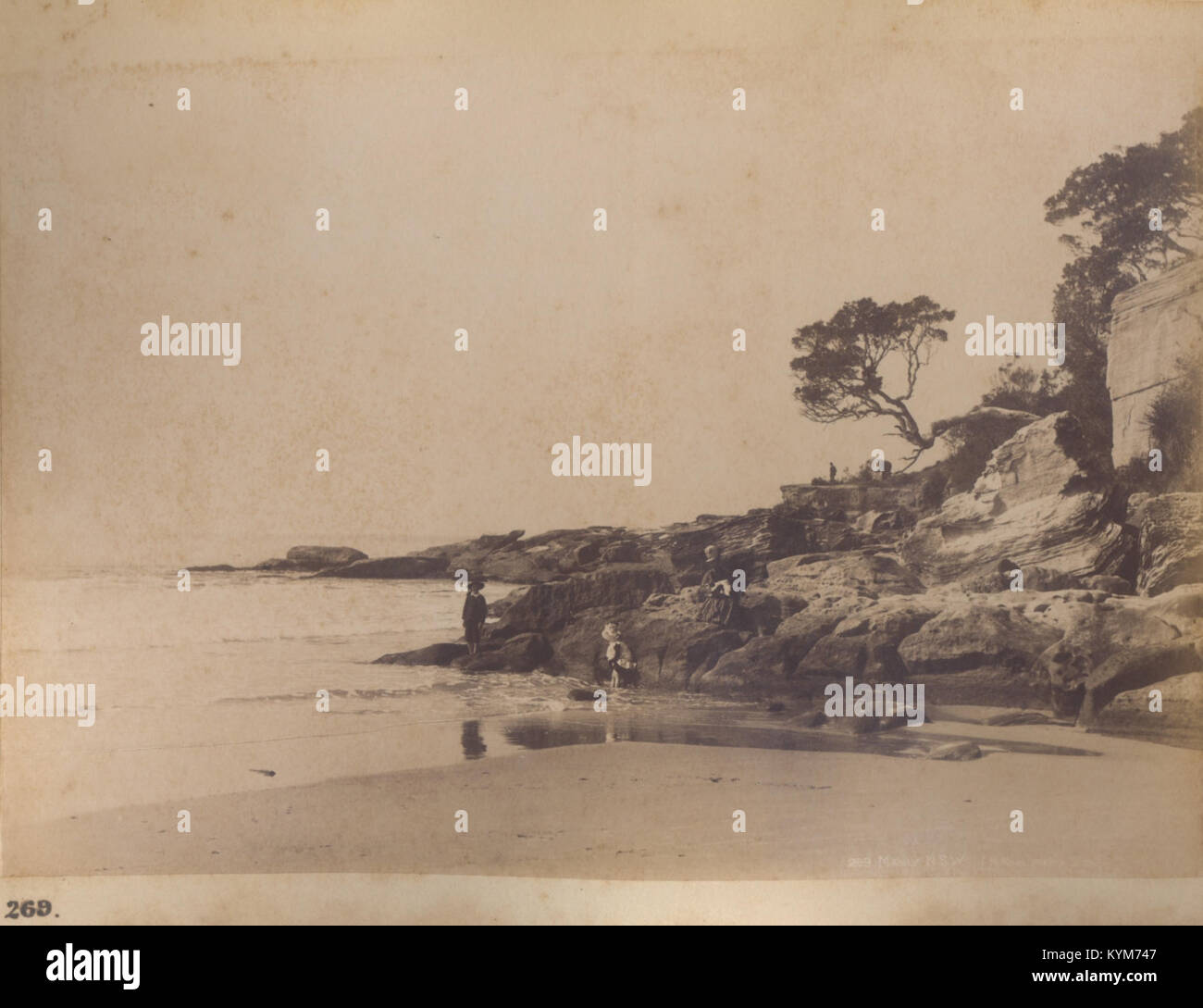 A historical photograph of Manly, New South Wales, Australia, captured ...