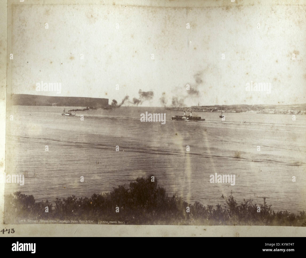A photograph showing the view of Sydney Heads from Georges Head. The ...