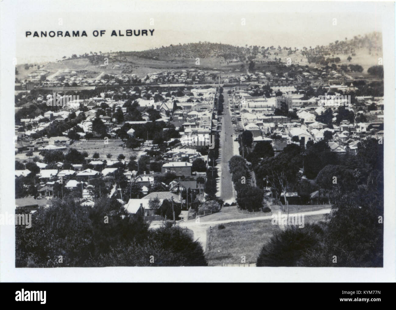 A panoramic image of Albury, NSW, captured around 1948, showcasing the ...