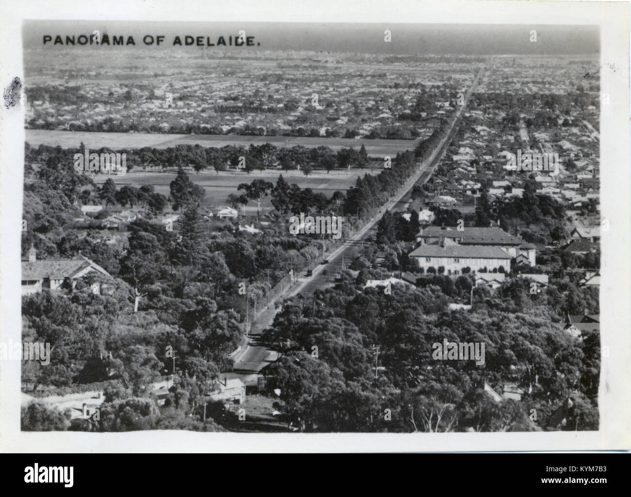 A panoramic view of Adelaide, South Australia, captured around 1948 ...
