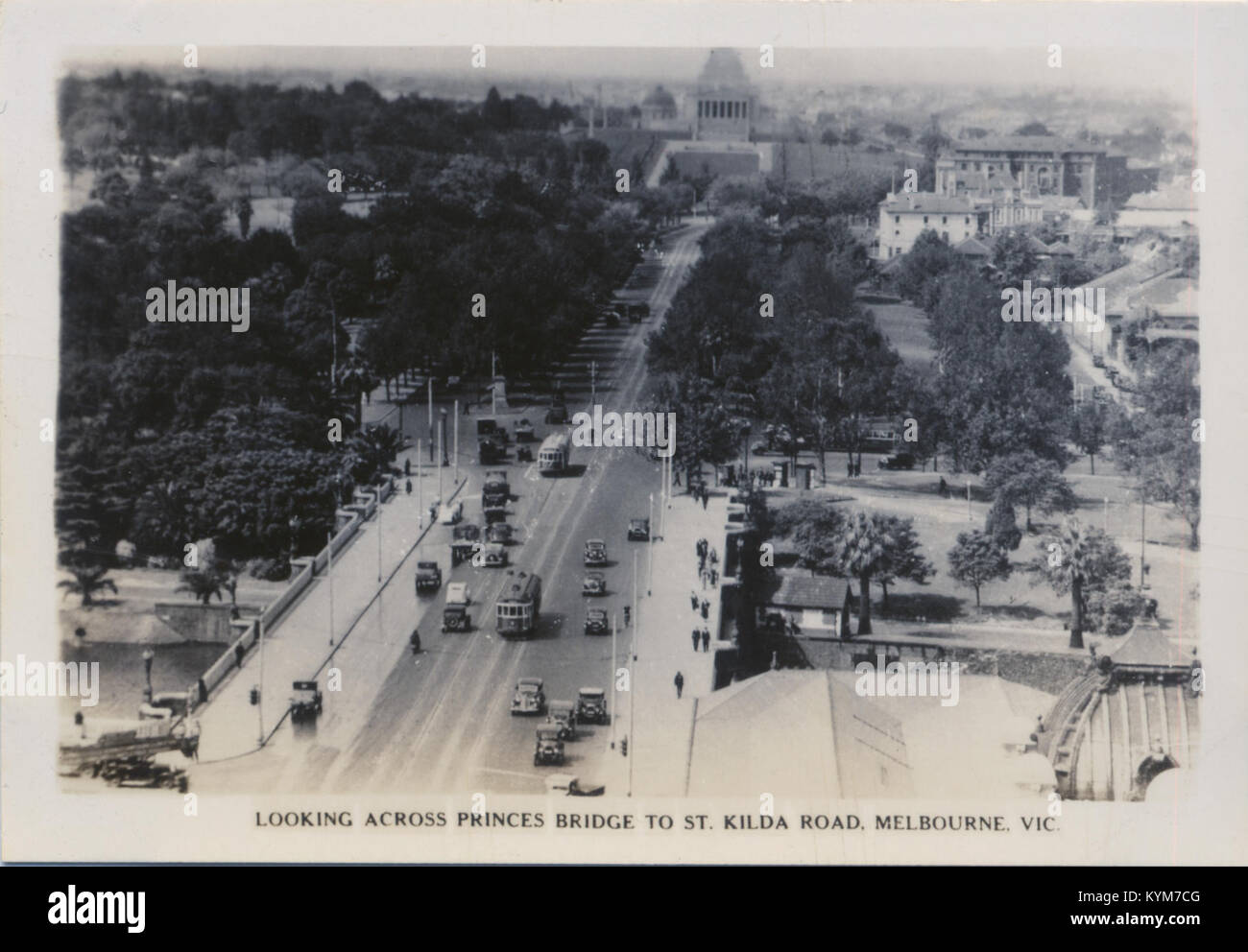 Photograph titled '154 Looking Across Princes Bridge to St Kilda Road ...