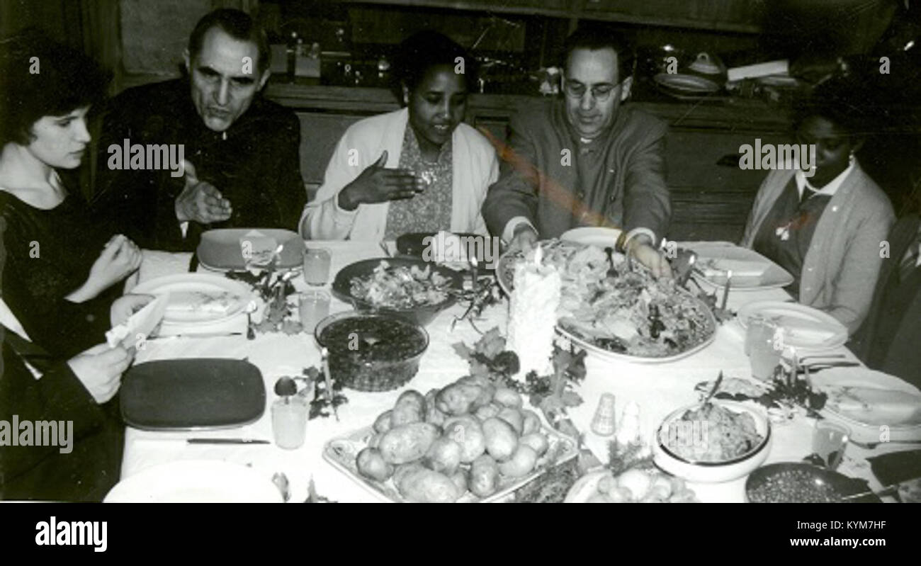 A historic photograph of a Christmas dinner held at the London ...