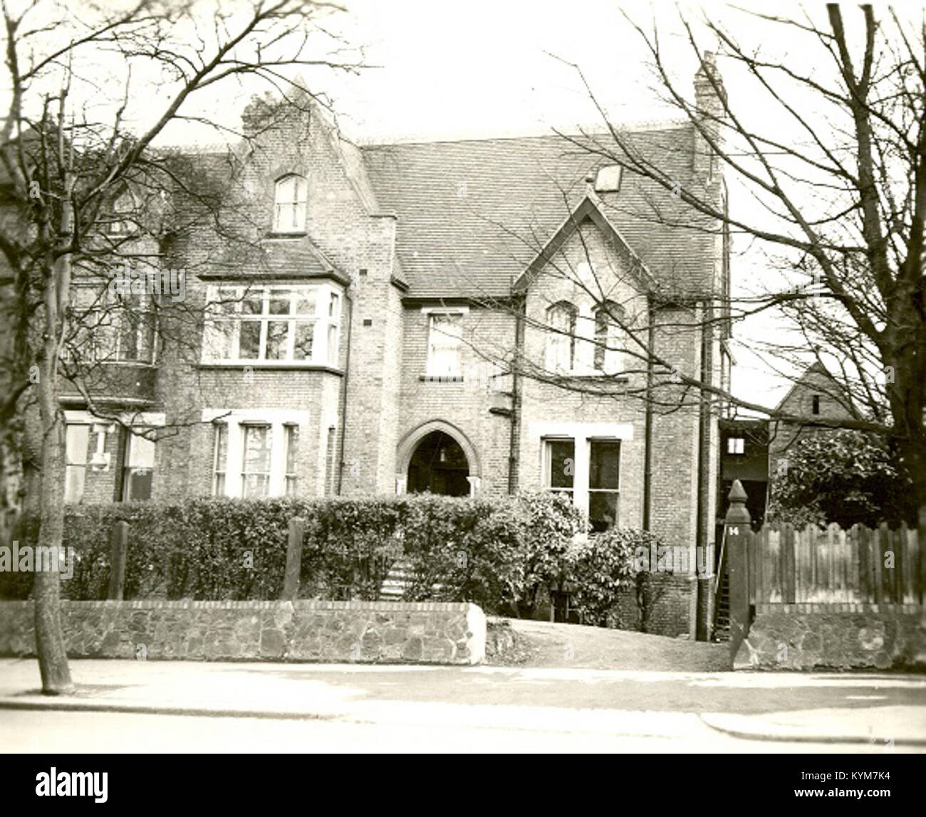 A historic photograph of the London Mennonite Centre, showing the ...