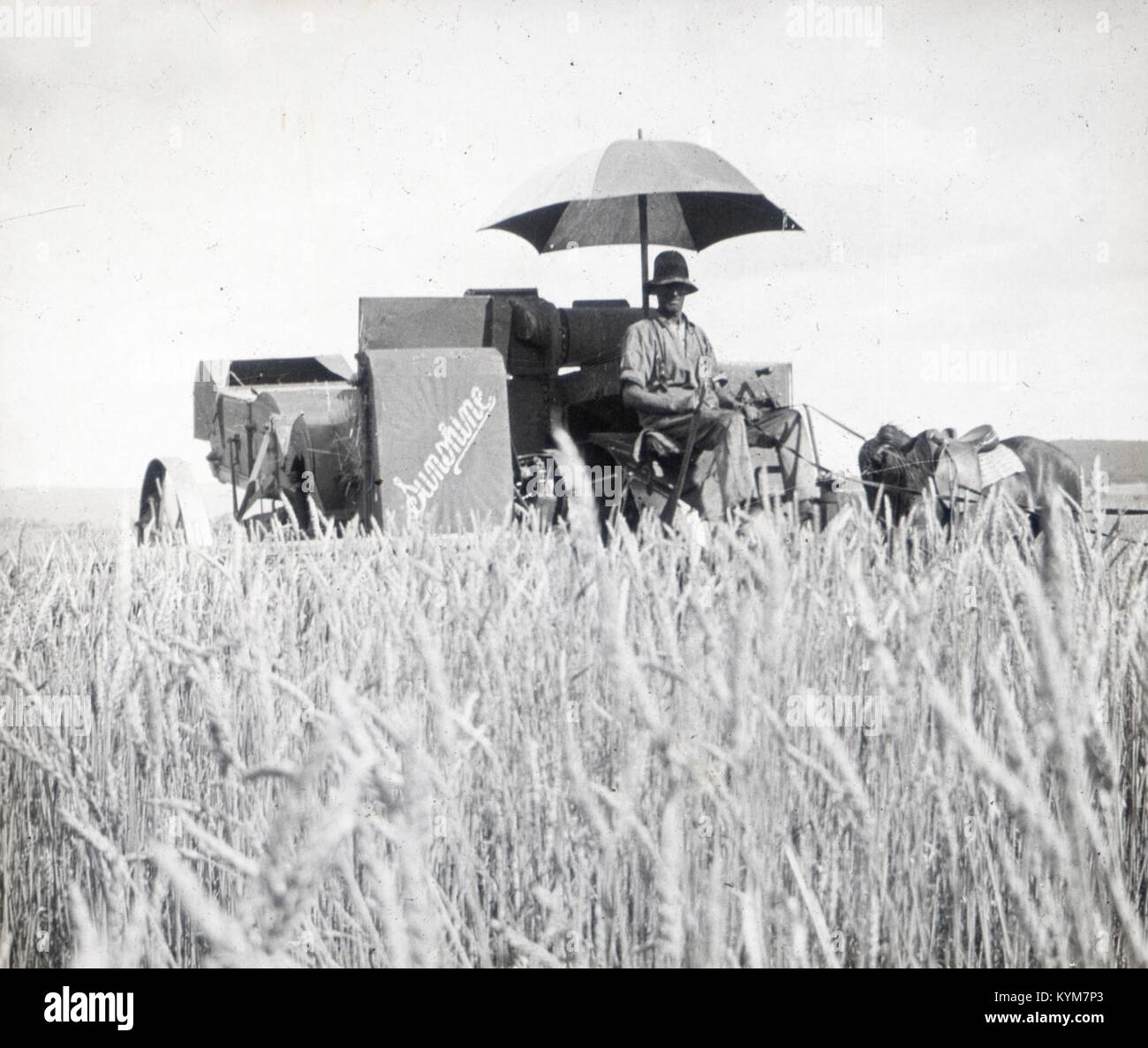 A front view of a harvester 33310173954 o Stock Photo - Alamy