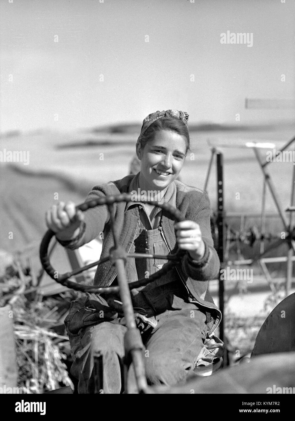 The combine harvester Black and White Stock Photos & Images - Alamy