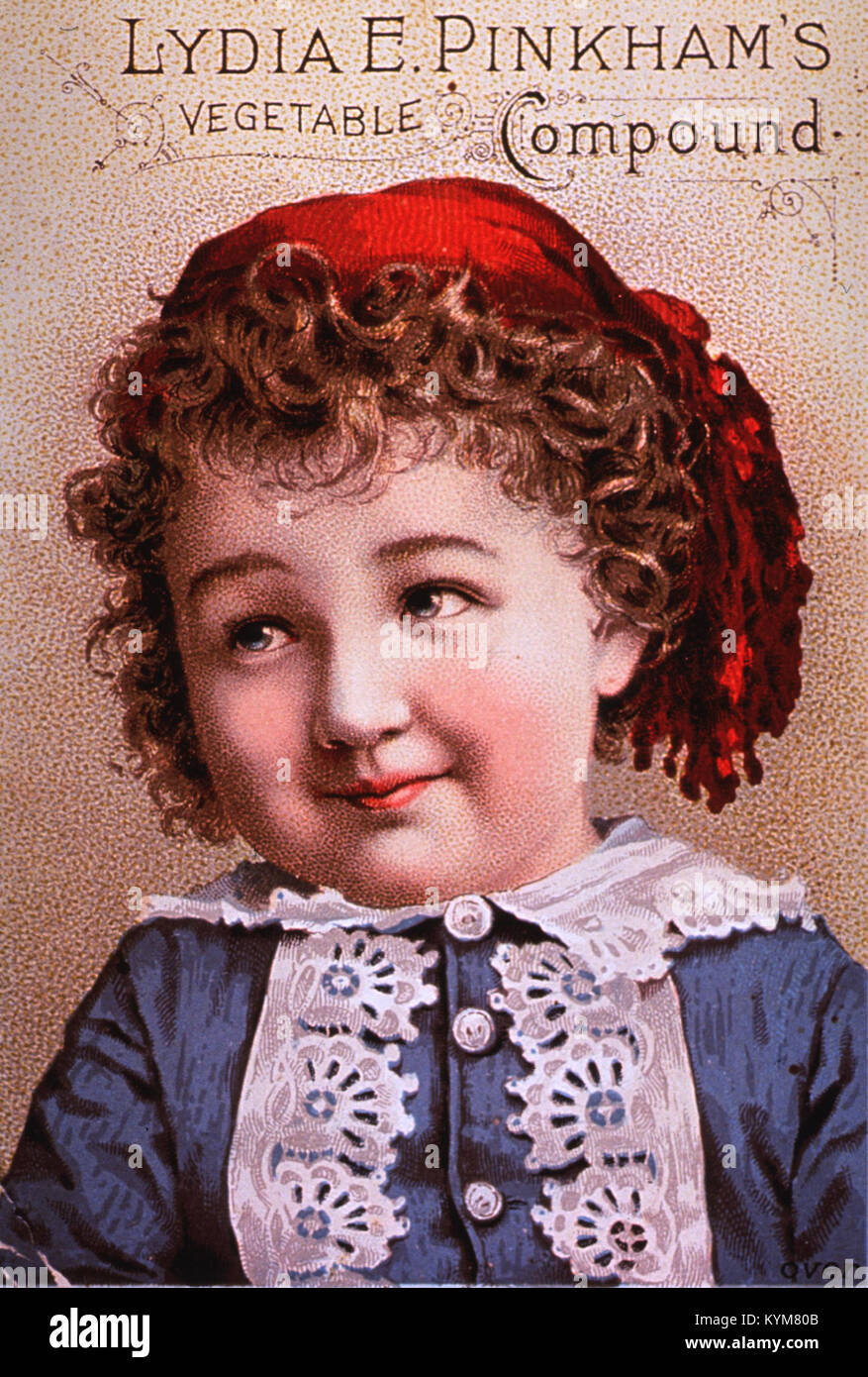 The image depicts Lydia E. Pinkham's Vegetable Compound, a widely ...