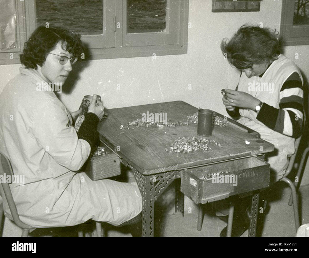 An image from a sheltered workshop in Paris, France, showing people ...