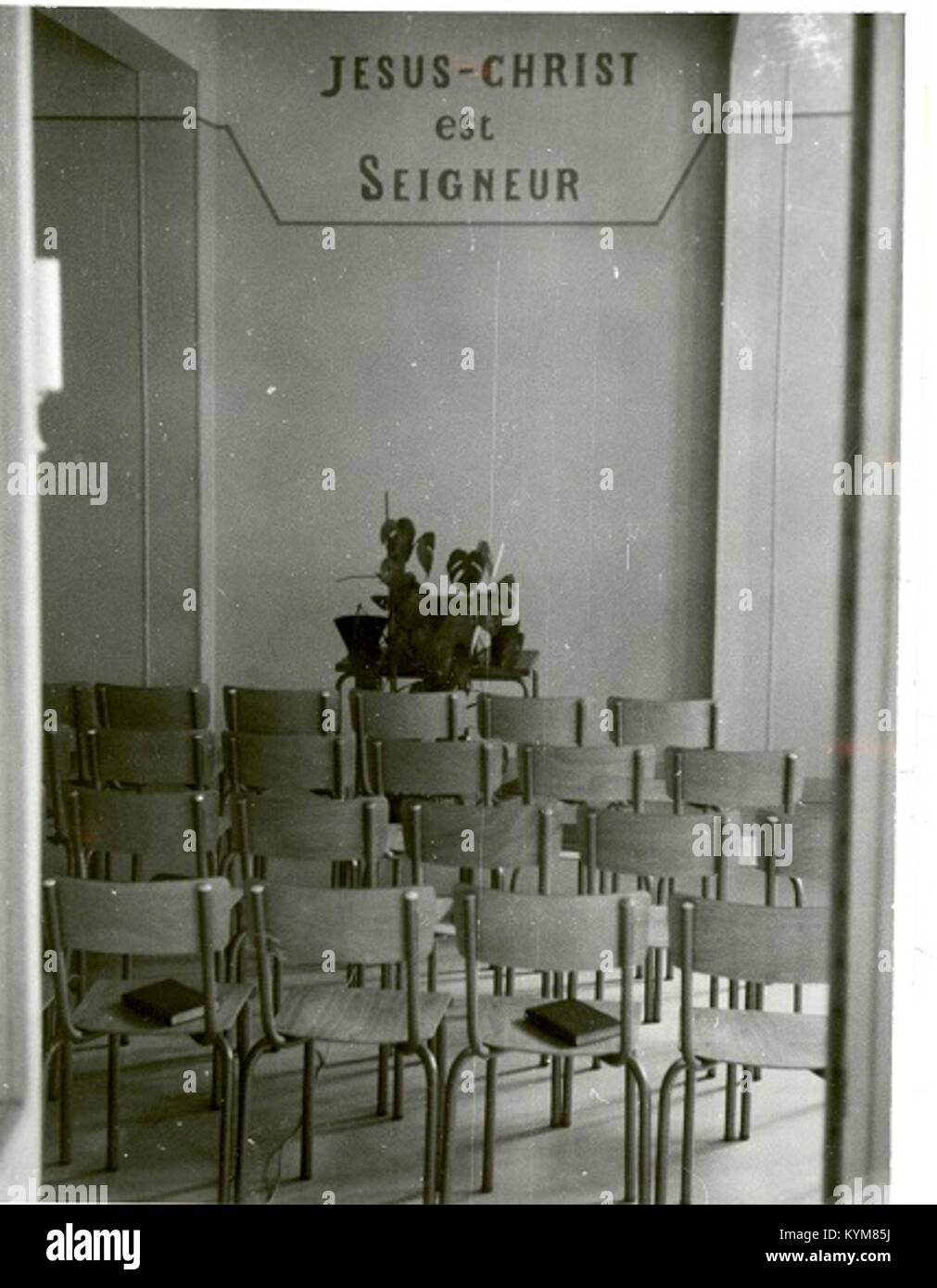 Interior view of the foyer of the Fraternal building in Paris, France ...