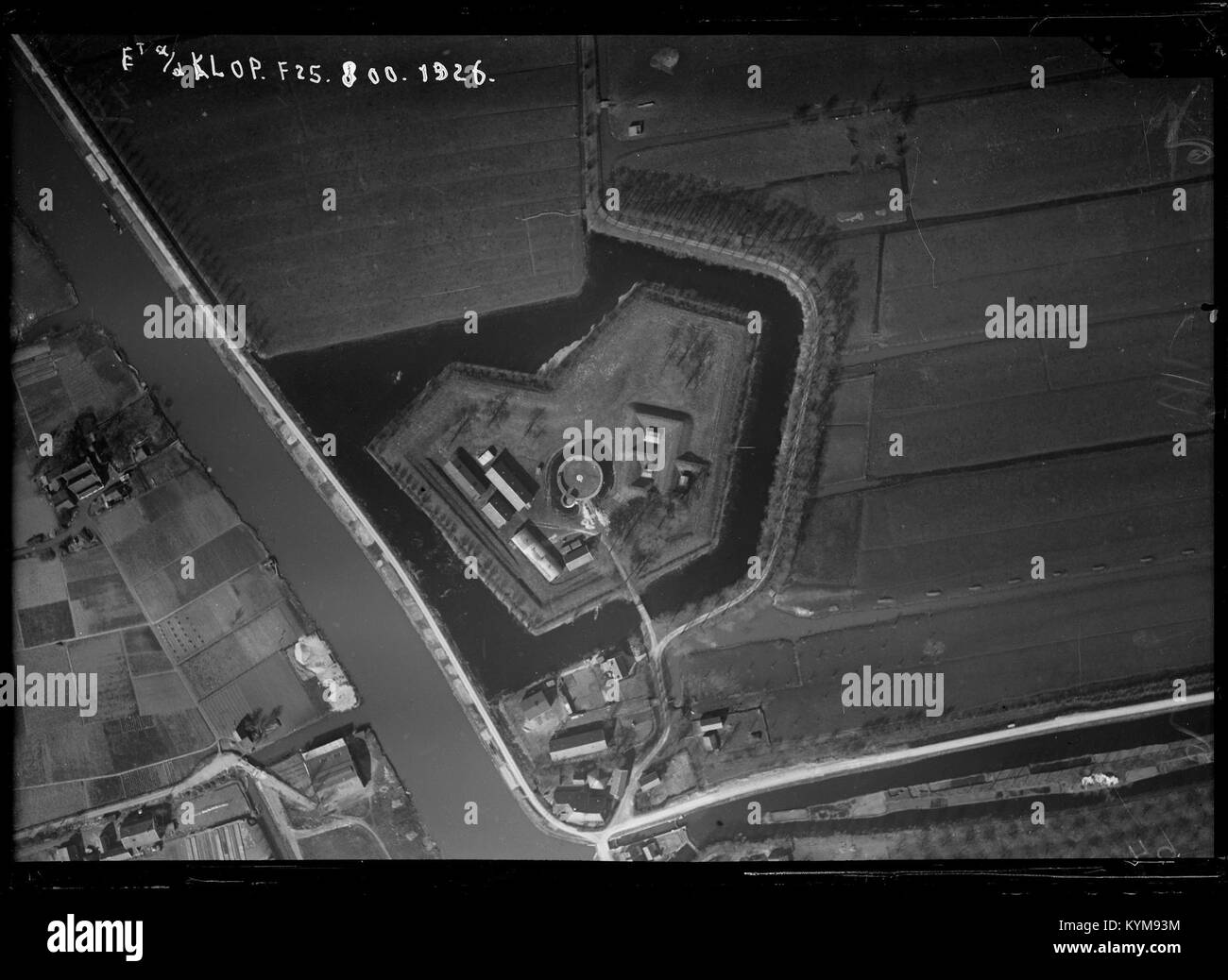 An aerial photograph of the historic Fort aan de Klop, a defensive ...