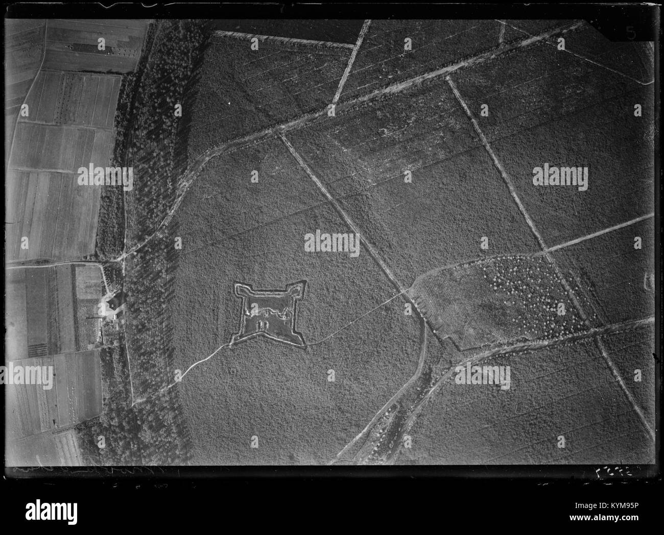 Aerial photograph of Mook, taken during the 1920s-1940s, showing the ...