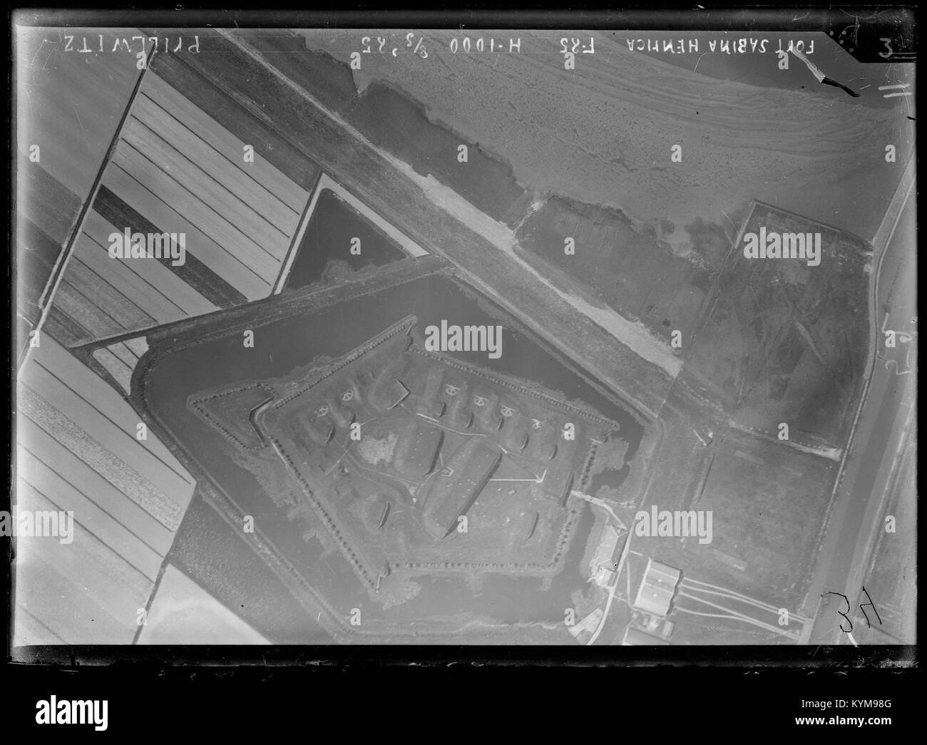 A historic photograph of Fort Sabina Henrica, a military fortification ...