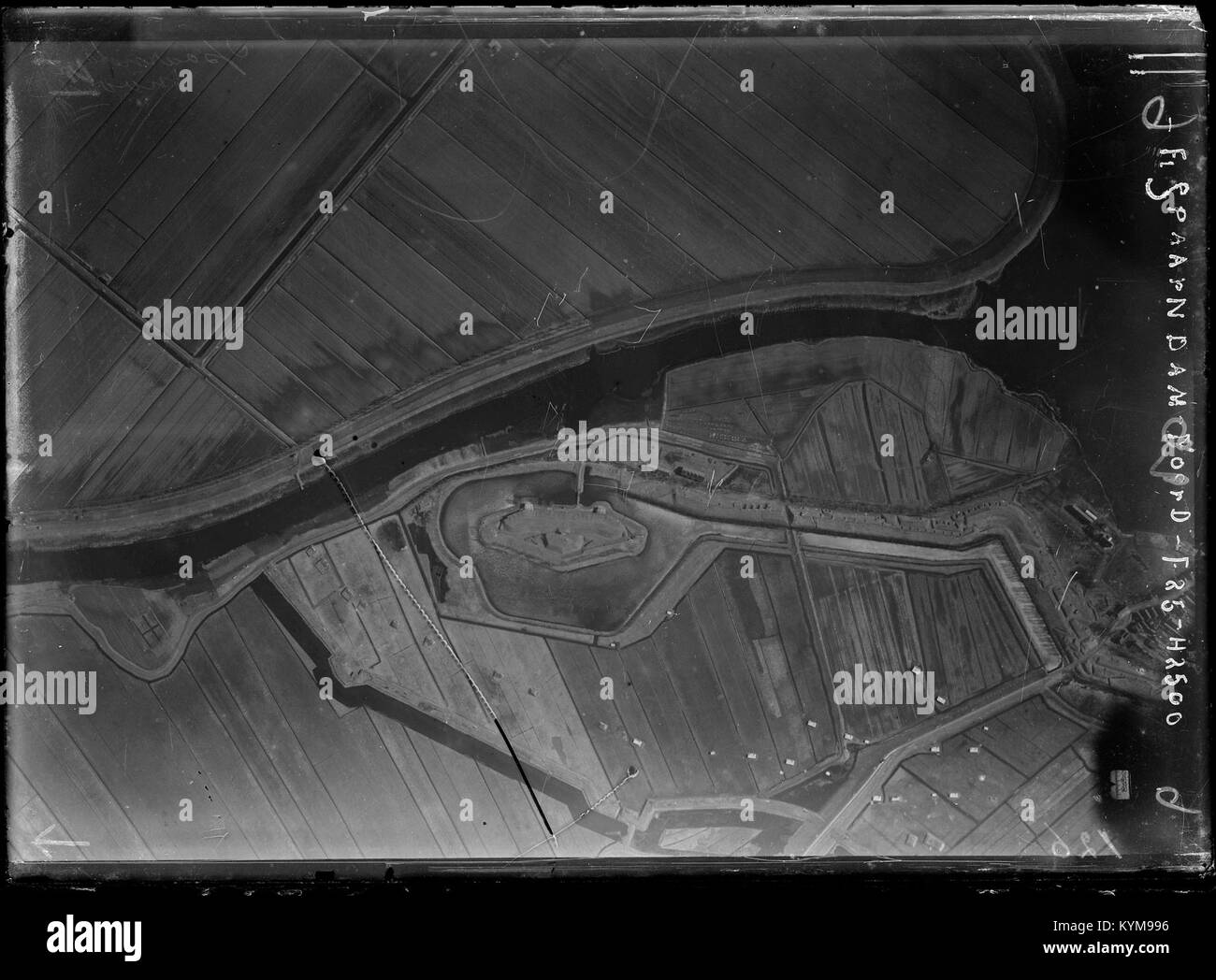 Aerial photograph of Spaarndam, a village in the Netherlands, taken ...