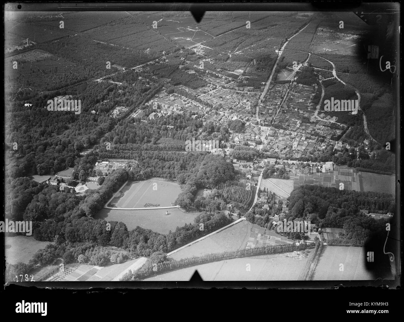 Aerial photograph of the town of Doorn, taken between 1920 and 1940 ...