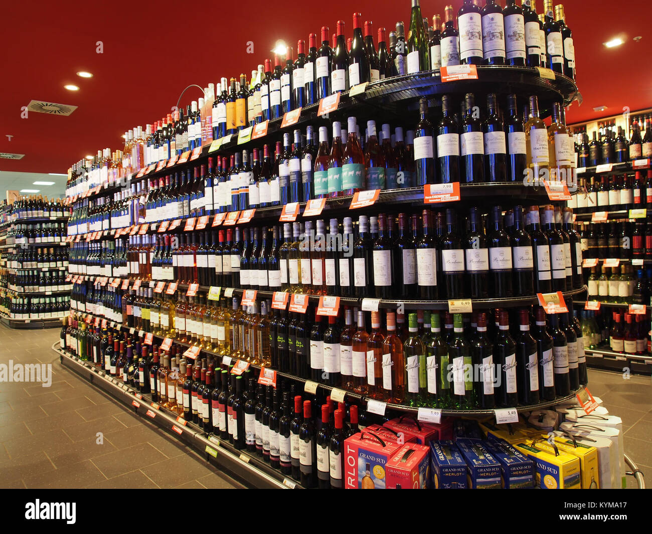 Photograph showcasing alcoholic beverages at an Edeka store in Baden ...