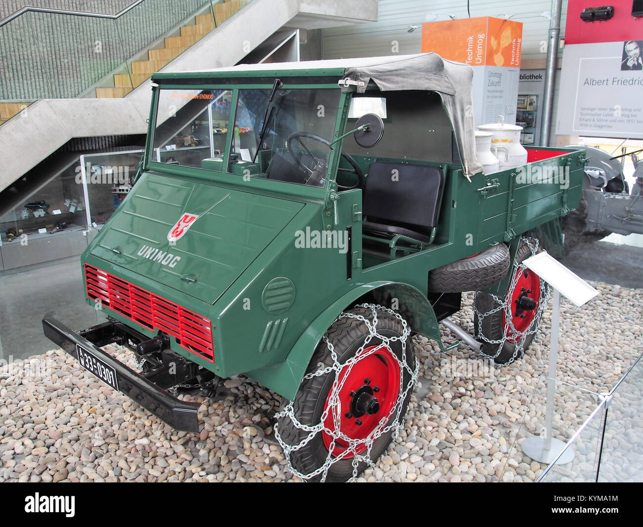 A historical photograph of the Unimog U 6, a prototype vehicle built ...