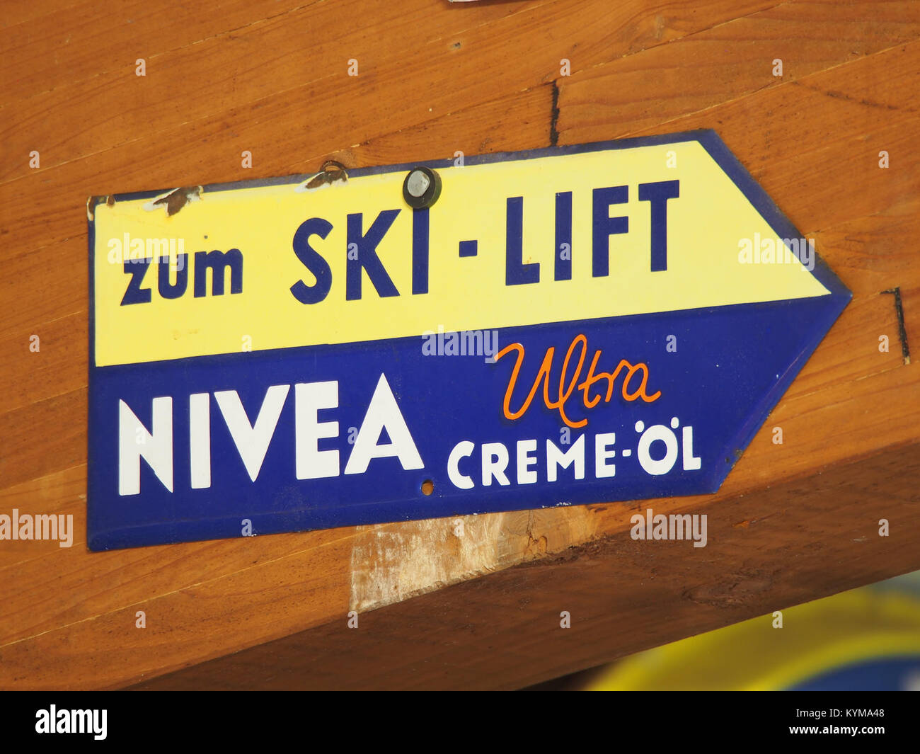 An enamel advertisement sign for Nivea Creme, displayed at the ...