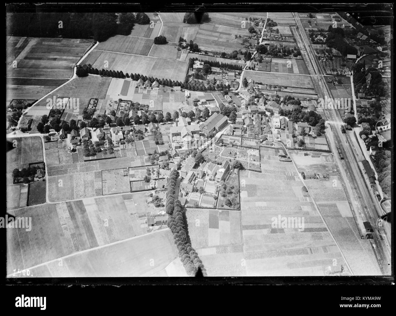 An aerial photograph of Groesbeek, a town in the Netherlands, taken ...