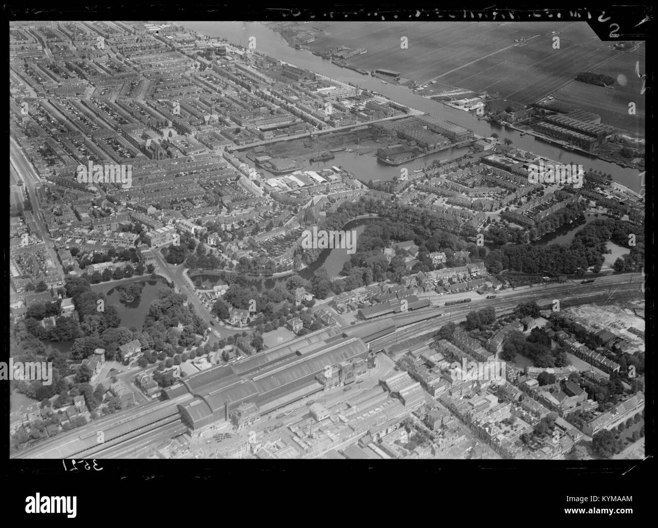 Aerial view of Haarlem, showcasing the city's layout and architecture ...