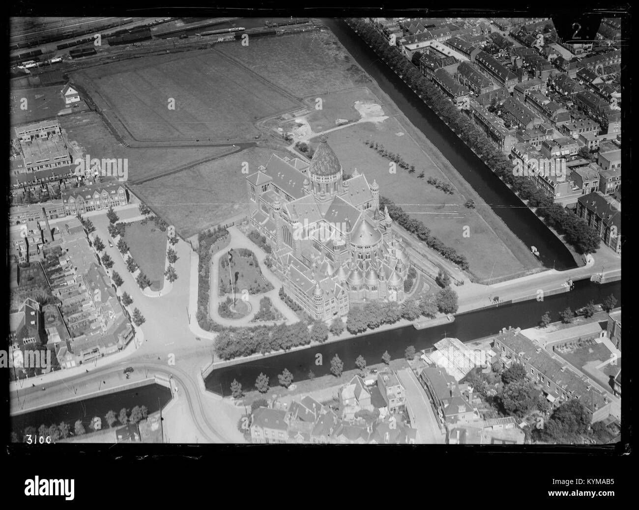 Aerial view of Haarlem, Netherlands, captured between 1920 and 1940 ...