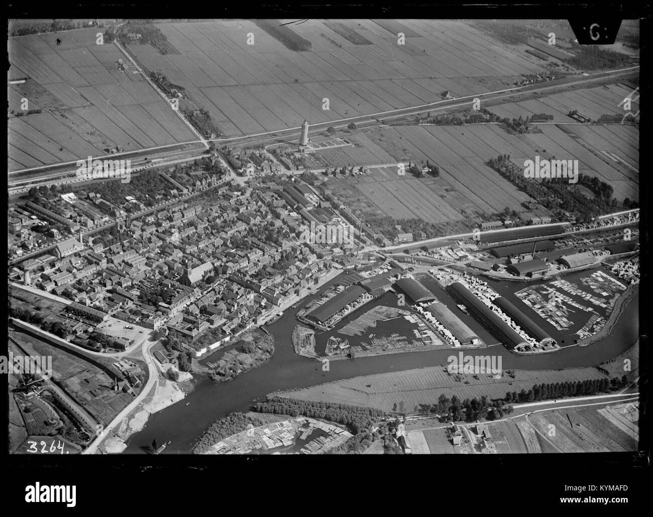 Aerial photograph of Leerdam, captured during the early 20th century ...