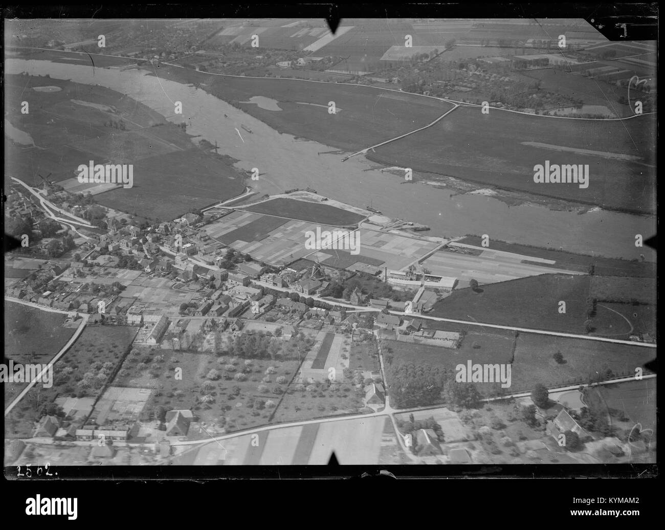 Aerial photograph of Olst, a town in the Netherlands, captured between ...