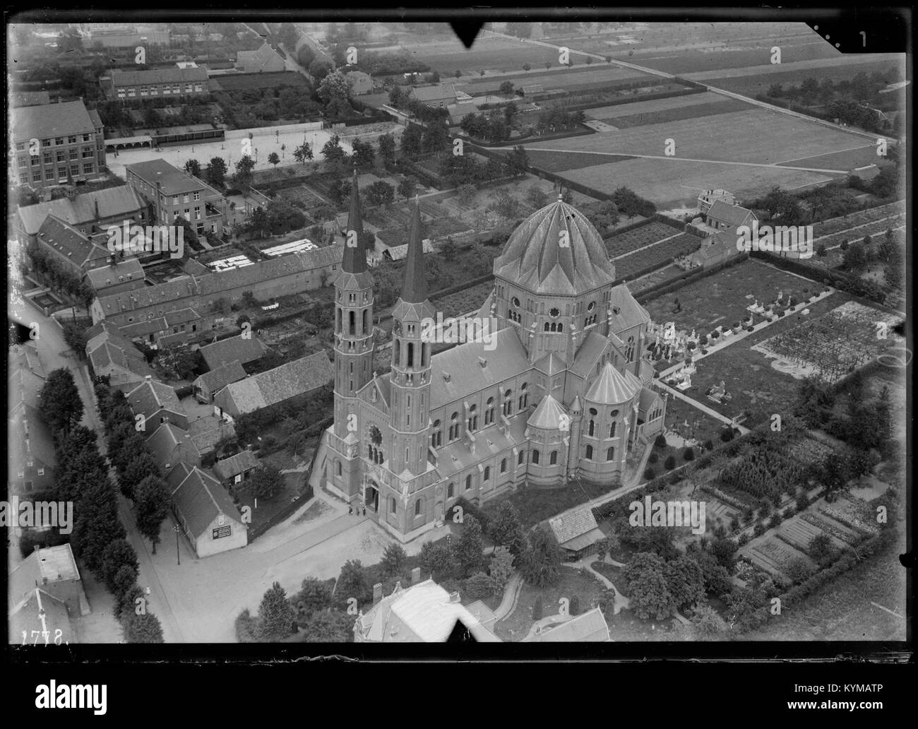 Aerial photograph of Uden, taken between 1920 and 1940, showing the ...