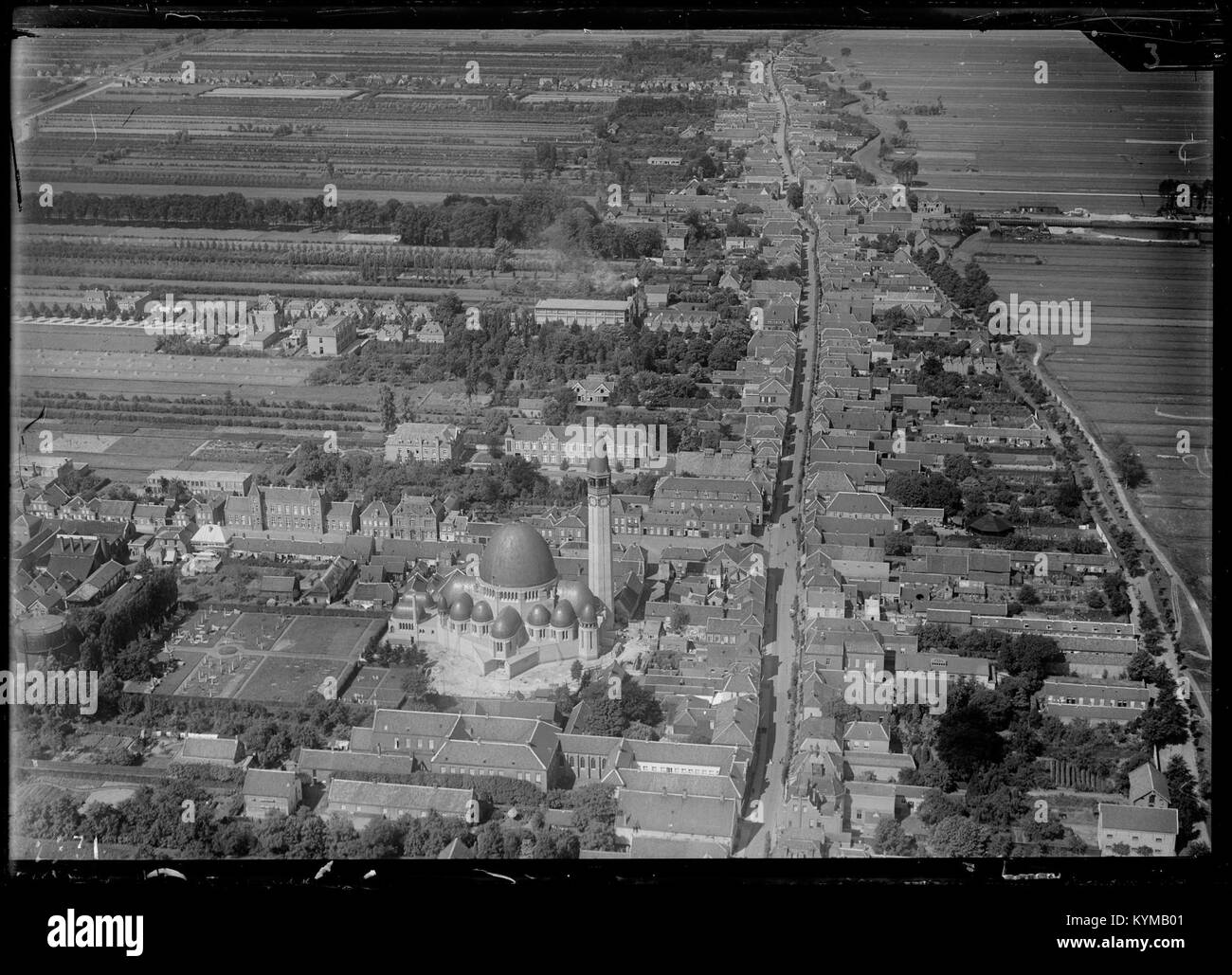 Aerial photograph of Waalwijk, taken between 1920 and 1940, showing the ...