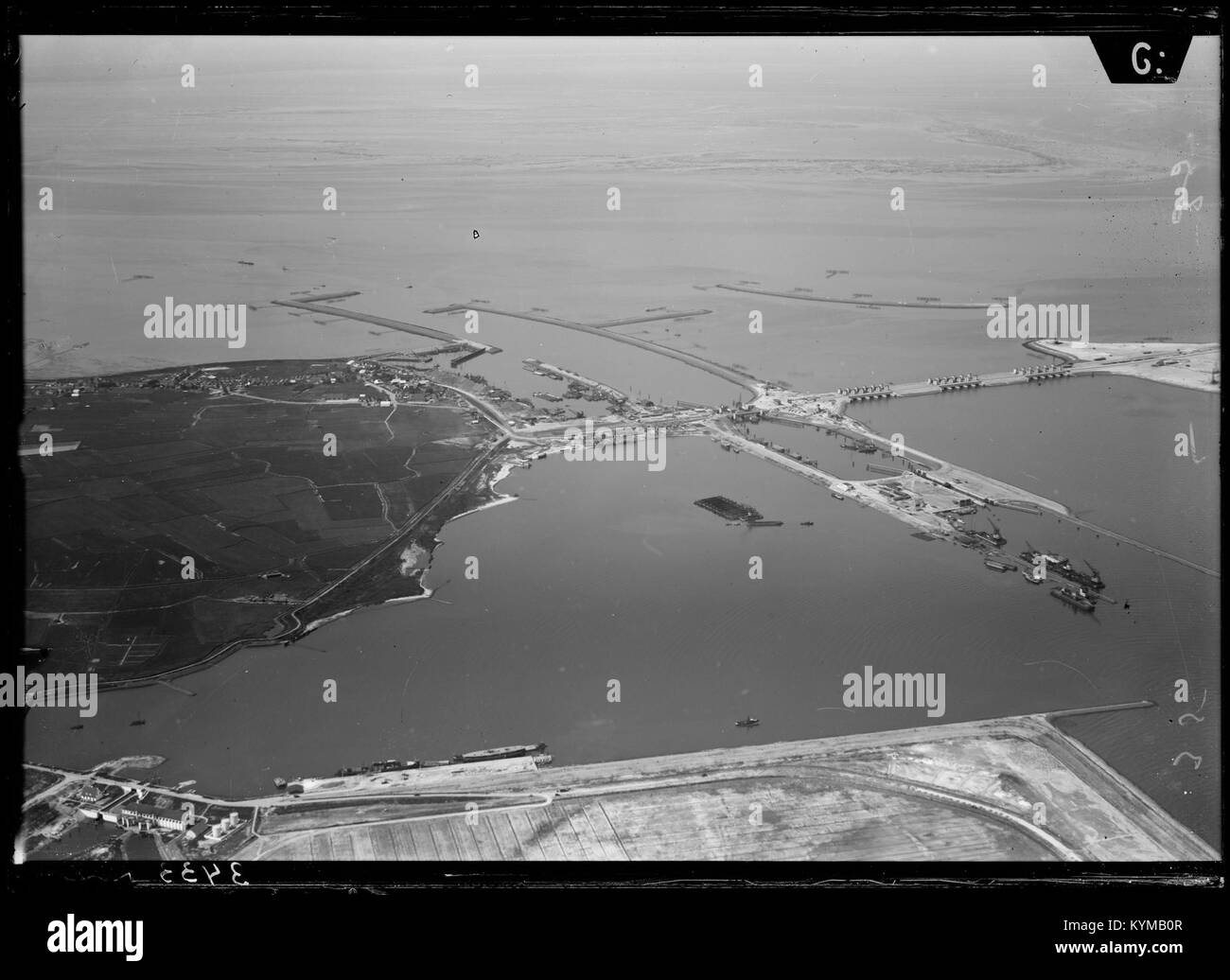Aerial photograph of Wieringen, a region in the Netherlands, captured ...