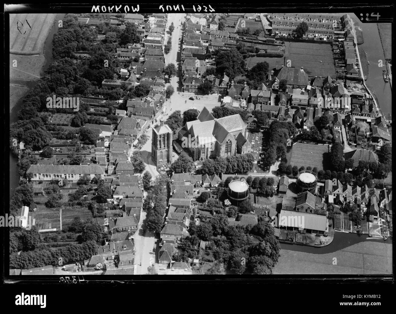 Aerial photograph of Workum, Netherlands, taken between 1920 and 1940 ...