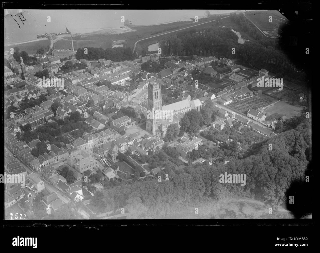 Aerial photograph of Zaltbommel, Netherlands, taken between 1920 and ...