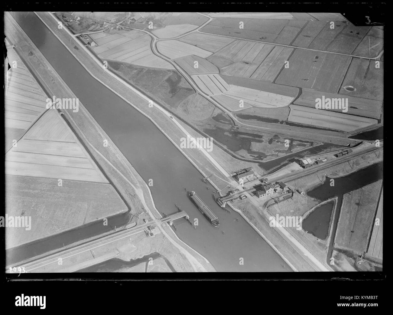 Aerial photograph of Zuid-Beveland, a region in the Netherlands, taken ...