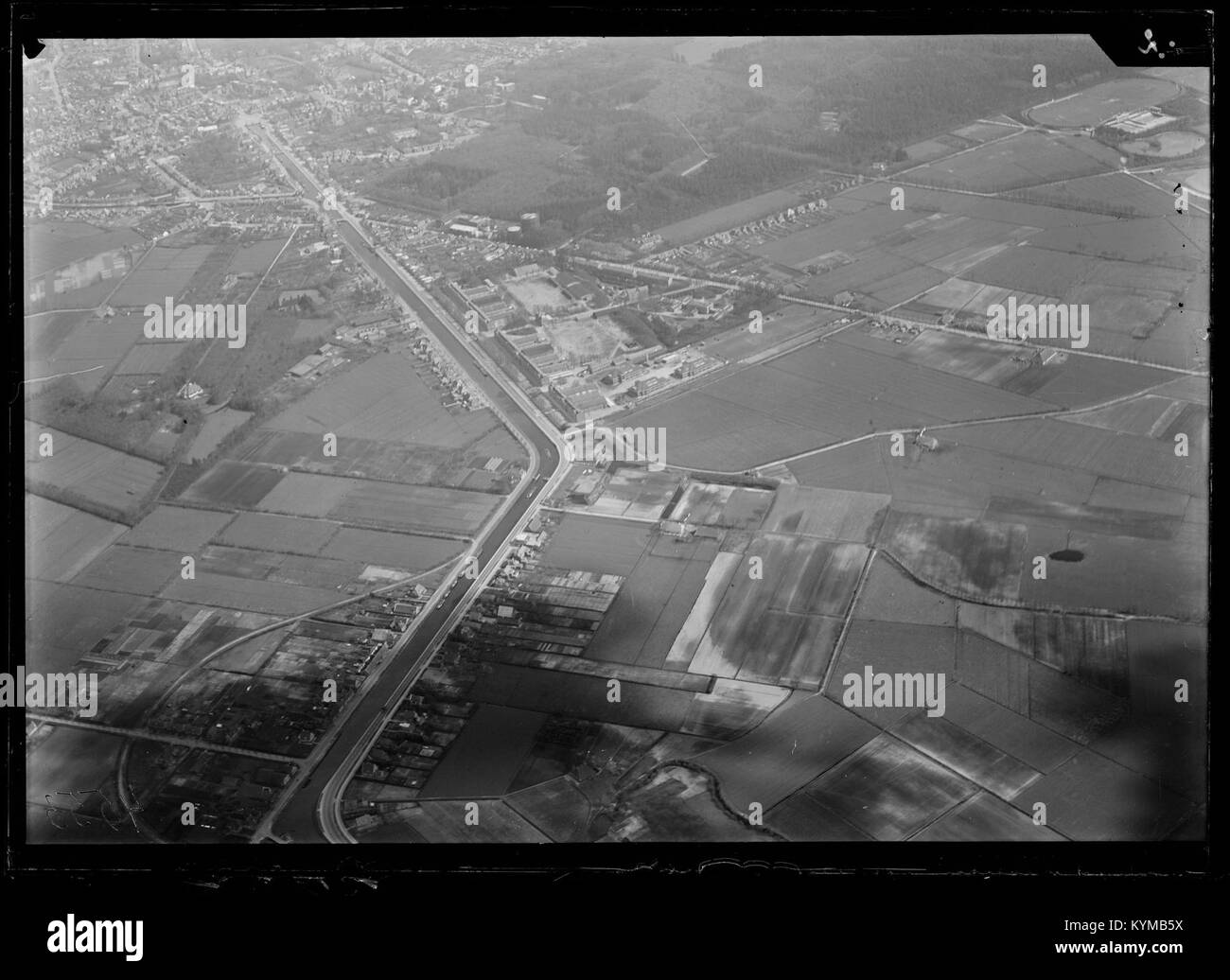 Aerial photograph of Assen, taken between 1920 and 1940, showcasing the ...