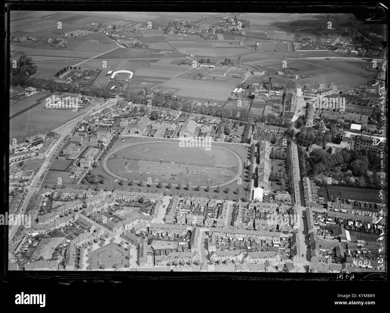 Aerial photograph of Tilburg, taken between 1920 and 1940, showing the ...