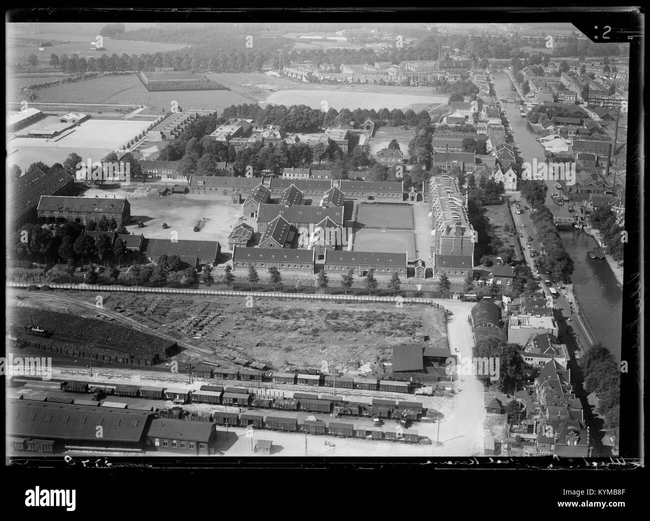 A historical photograph of the city of Utrecht, capturing a view of the ...