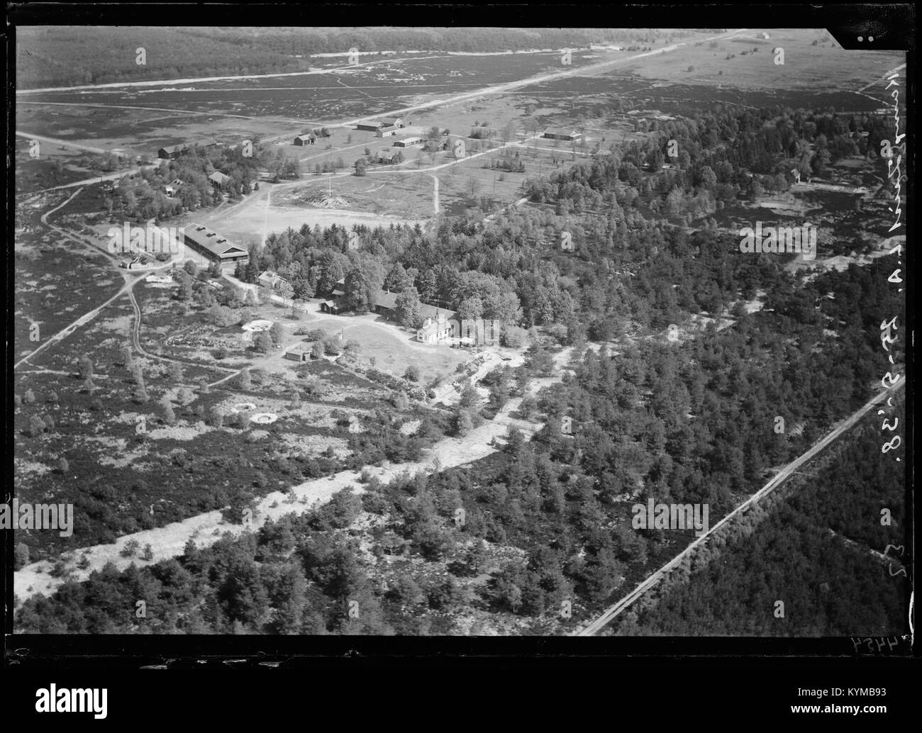 An aerial photograph of Zeist, a town in the Netherlands, taken from ...