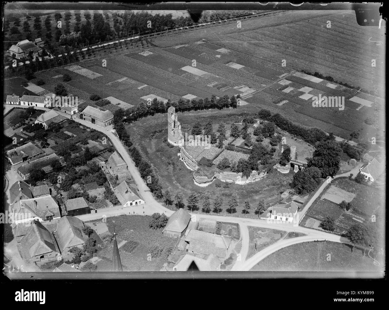 Aerial photograph of Batenburg, taken between 1920 and 1940, showing ...