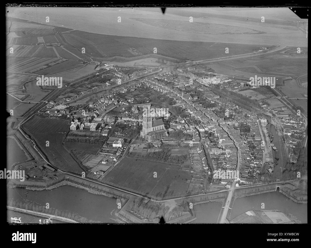 Aerial photograph of Brielle, taken between 1920 and 1940, capturing ...