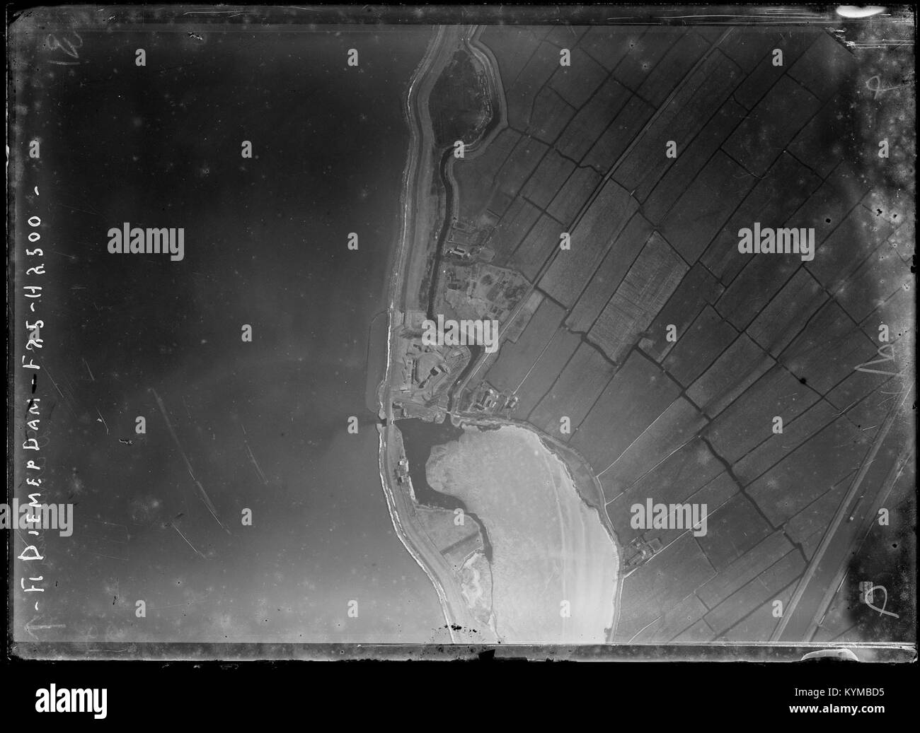 An aerial photograph of Fort Diemerdam, capturing the fort’s layout and ...