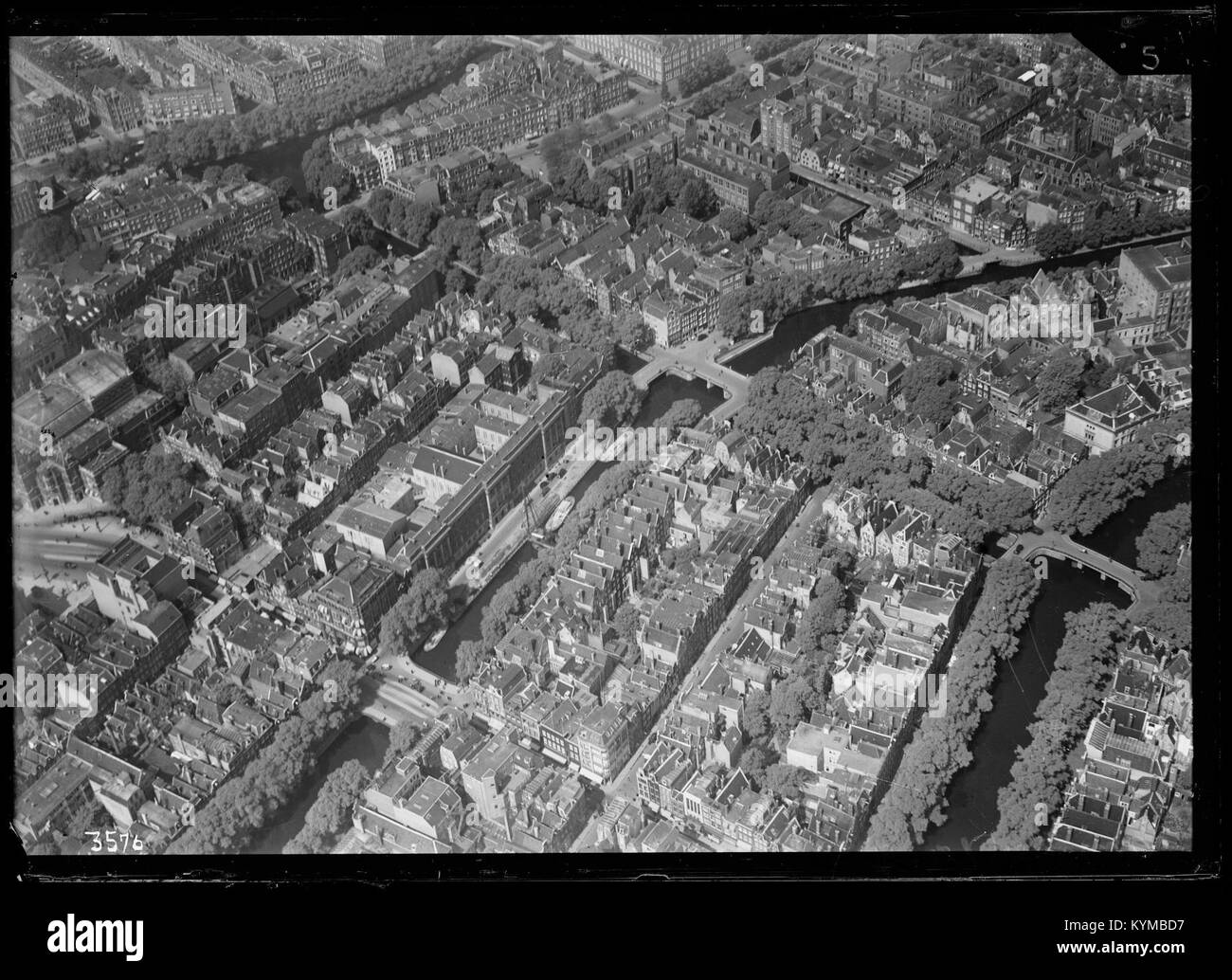 Aerial photograph of Amsterdam taken between 1920 and 1940, showcasing ...