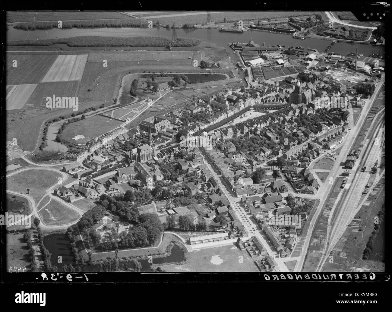 An aerial photograph of Geertruidenberg, showing the landscape and ...